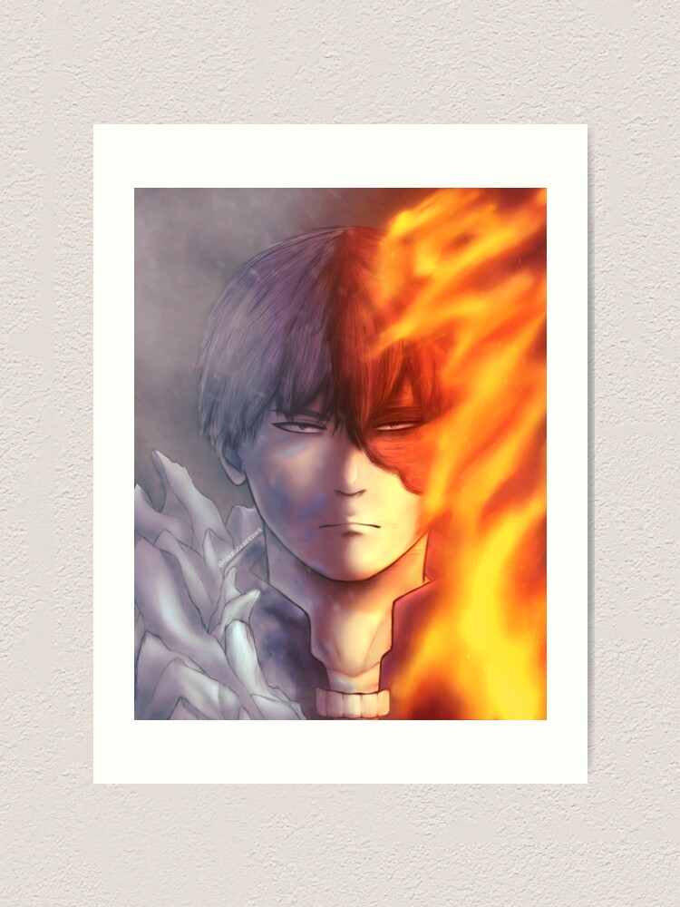 "Shoto Todoroki" Art Print for Sale by FoxRocksDraws | Redbubble
