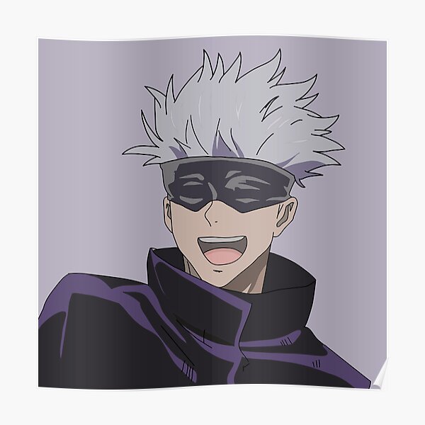 "Satoru Gojo laughing" Poster by ThePlum-Palette | Redbubble