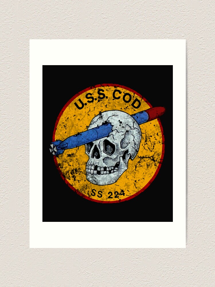 "USS COD Submarine Navy WWII Skull Logo" Art Print for Sale by ...