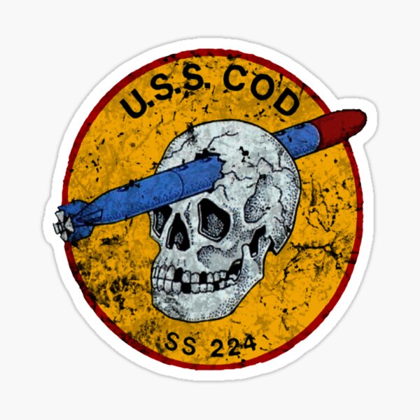 "USS COD Submarine Navy WWII Skull Logo" Sticker for Sale by ...