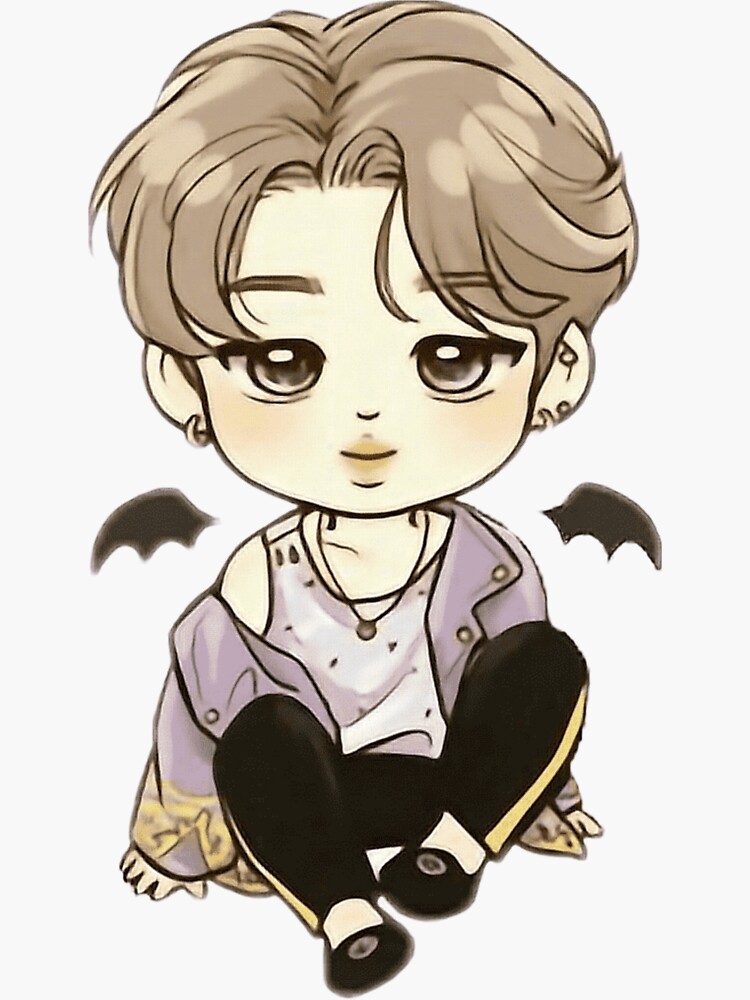 "Copy of Bts members kpop cartoon chibi" Sticker by DogLover26 | Redbubble