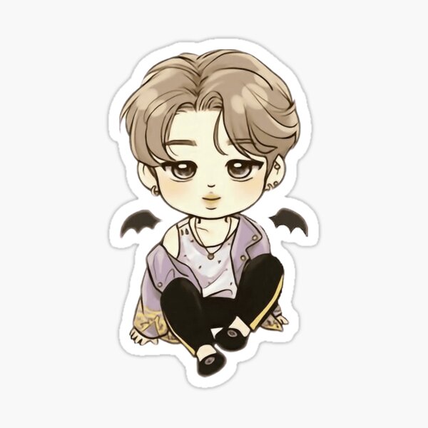 "Copy of Bts members kpop cartoon chibi" Sticker for Sale by DogLover26 ...
