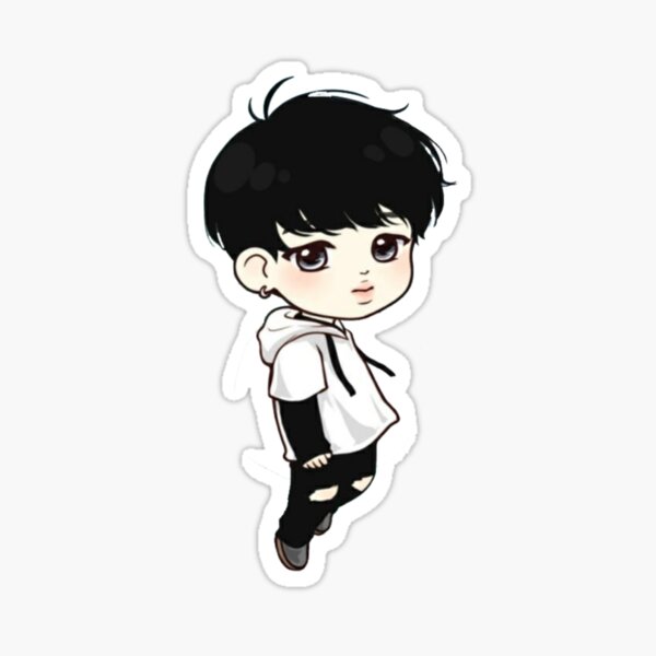 " Bts members kpop cartoon chibi" Sticker for Sale by DogLover26 ...