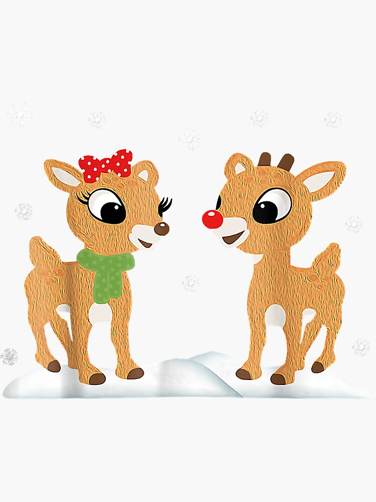 "Rudolph and Clarice Christmas" Sticker for Sale by minadebbieark ...