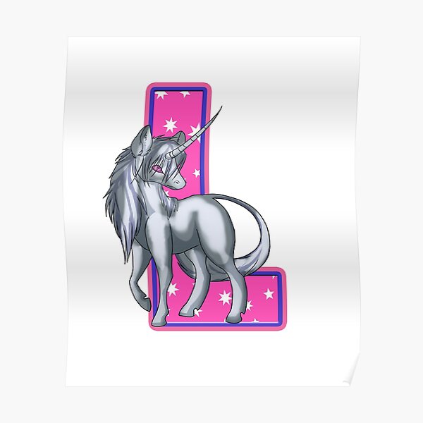 "Unicorn Letter L" Poster for Sale by MoonsmileProd | Redbubble