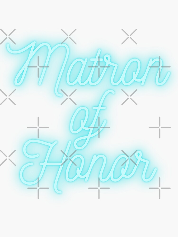 "Matron of Honor 80s 90s Retro Bridal Bachelorette Party Blue T-Shirt ...