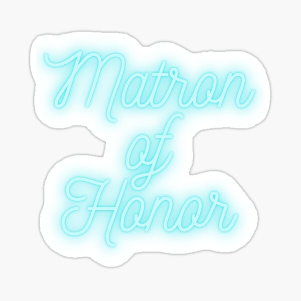 "Matron of Honor 80s 90s Retro Bridal Bachelorette Party Blue T-Shirt ...