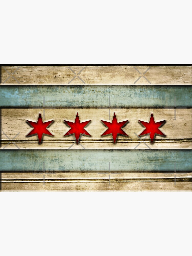"Distressed Wood Chicago Flag Look" Sticker by frittata | Redbubble