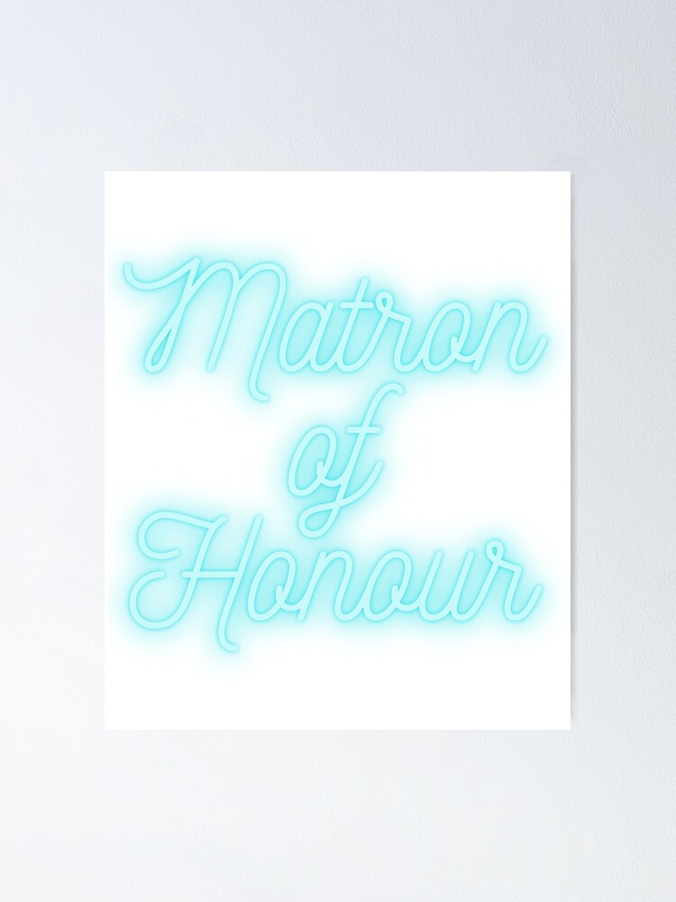"Matron of Honour 80s 90s Retro Bachelorette Hen Party Blue T-Shirt ...