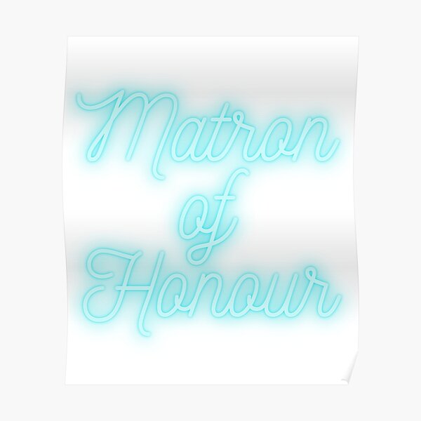 "Matron of Honour 80s 90s Retro Bachelorette Hen Party Blue T-Shirt ...