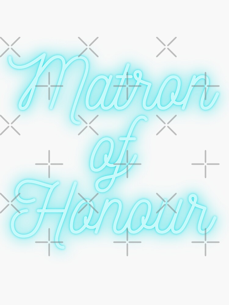 "Matron of Honour 80s 90s Retro Bachelorette Hen Party Blue T-Shirt ...