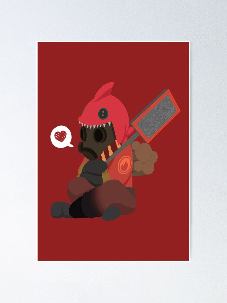 "TF2 - Cute Pyroshark Loadout" Poster by hiroredbird | Redbubble