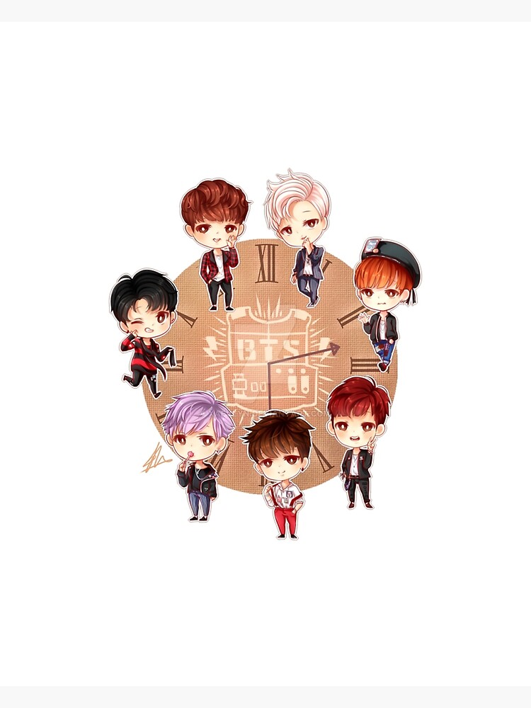 "Bts members kpop cartoon chibi" Photographic Print for Sale by ...