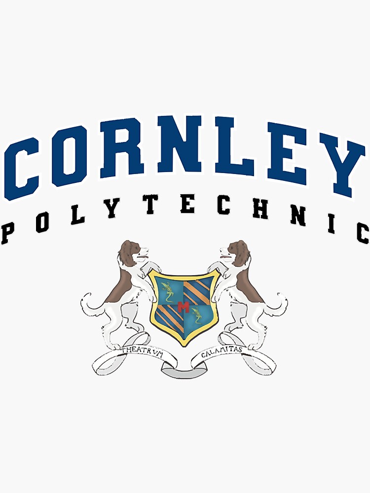"Cornley Polytechnic BLUE" Sticker for Sale by SUMMERLASH | Redbubble
