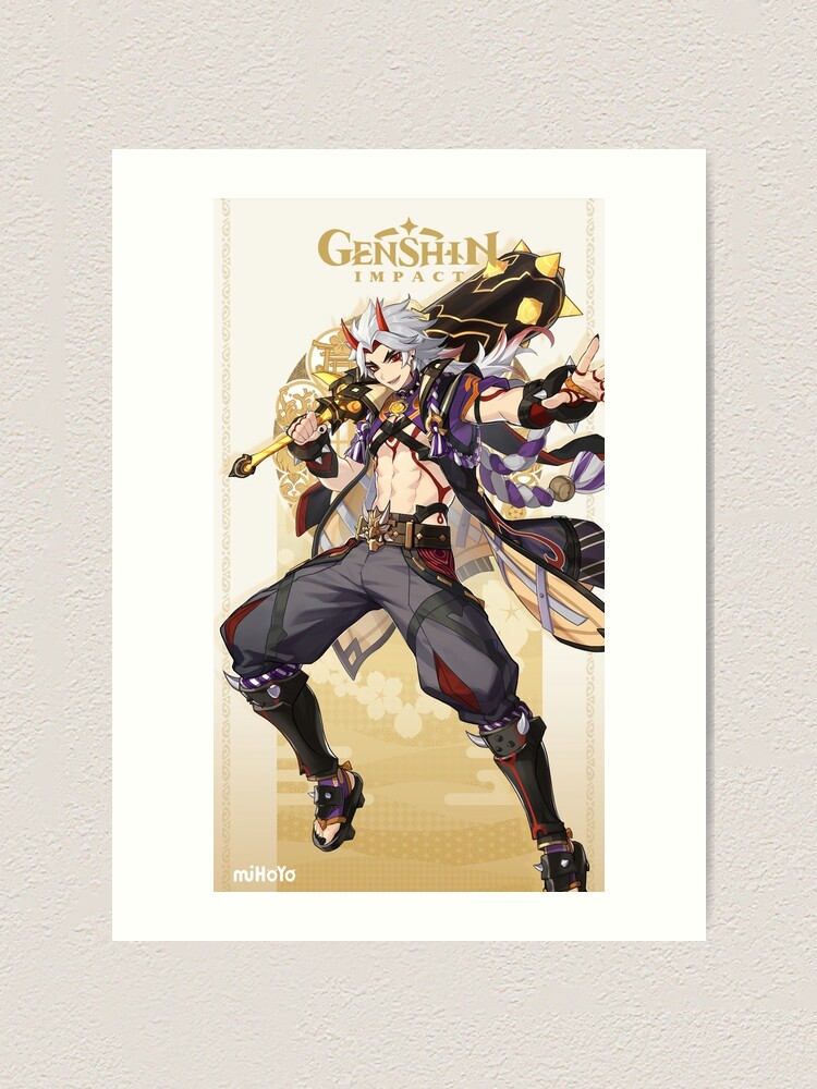 "Arataki Itto Card - Genshin Impact" Art Print for Sale by Aka-Hanako ...
