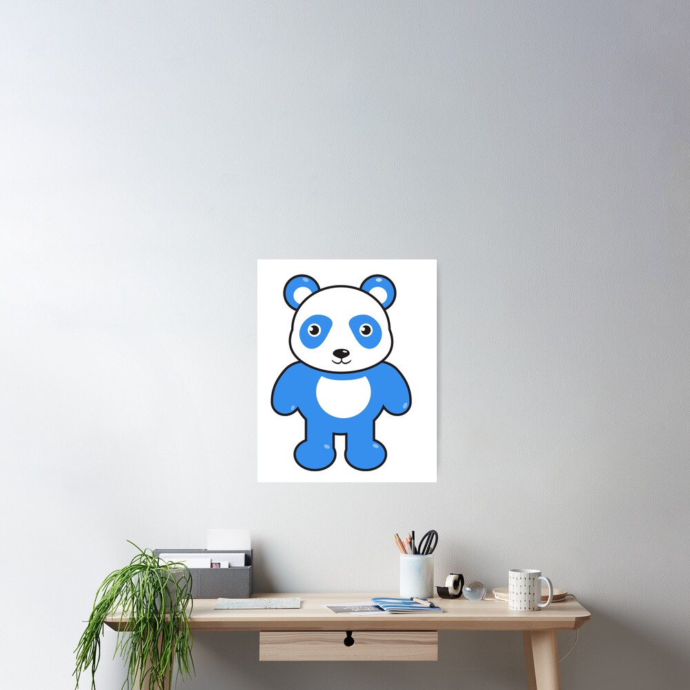 "Baby Blue Panda Cute and Adorable" Poster for Sale by penandinkdesign ...
