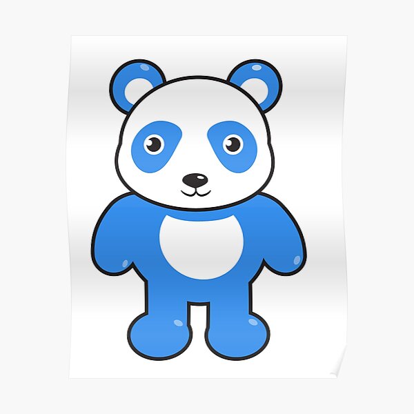 "Baby Blue Panda Cute and Adorable" Poster for Sale by penandinkdesign ...