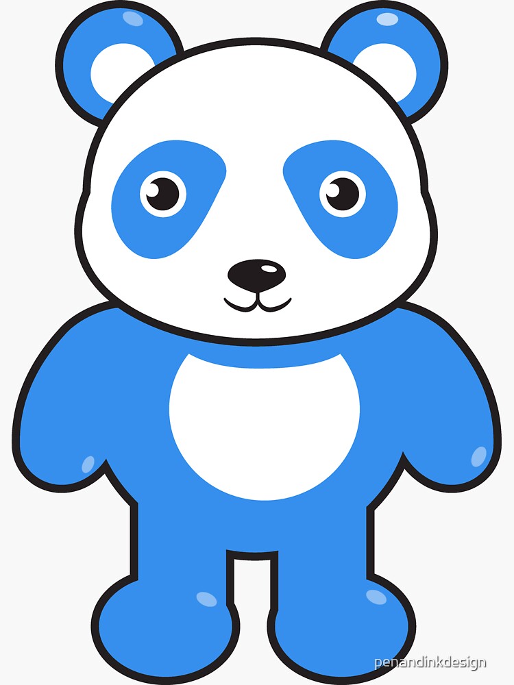 "Baby Blue Panda Cute and Adorable" Sticker for Sale by penandinkdesign ...