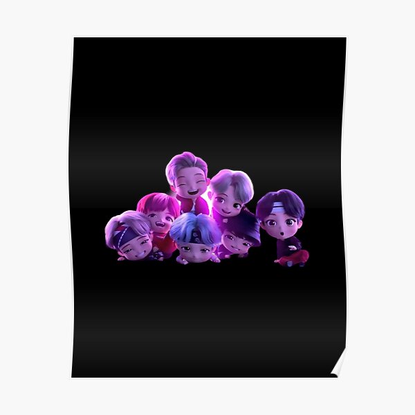 "Bts members kpop cartoon " Poster for Sale by DogLover26 | Redbubble