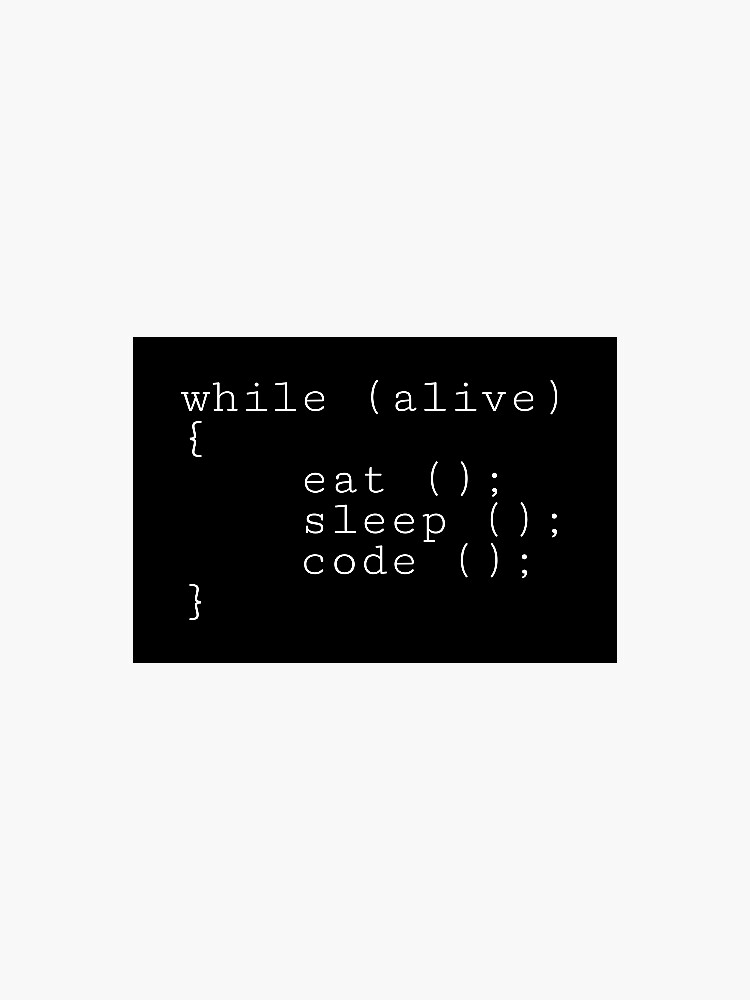 "while alive code" Sticker by racheldenucci | Redbubble