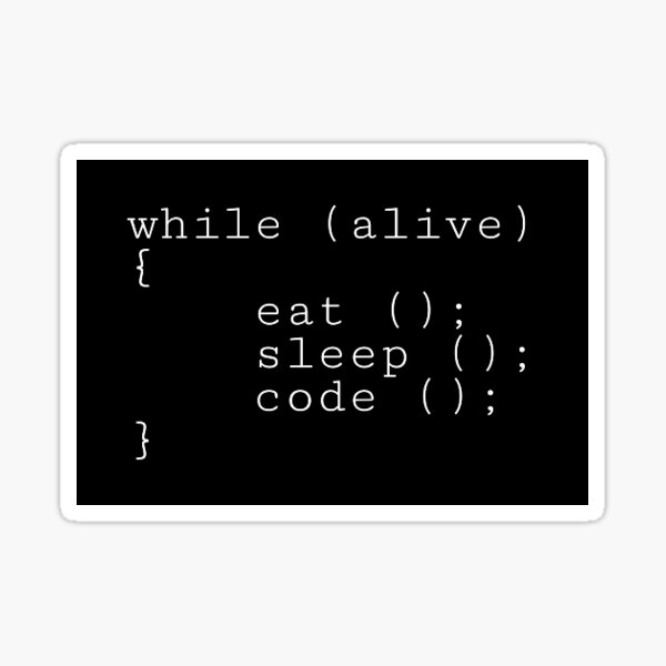 "while alive code" Sticker by racheldenucci | Redbubble