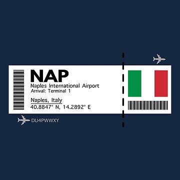 "NAP Naples International Airport Boarding Pass Ticket" Sticker for ...