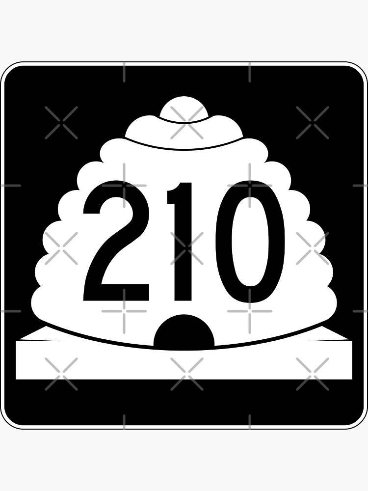 "SKIING POWDER HIGHWAY UTAH ROUTE 210 SKI SNOWBOARD ALTA 2" Sticker for ...