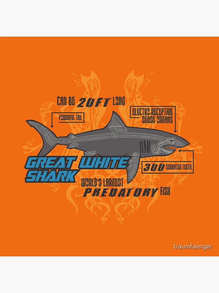 "Great White Shark - The Great White Shark" Sticker for Sale by ...
