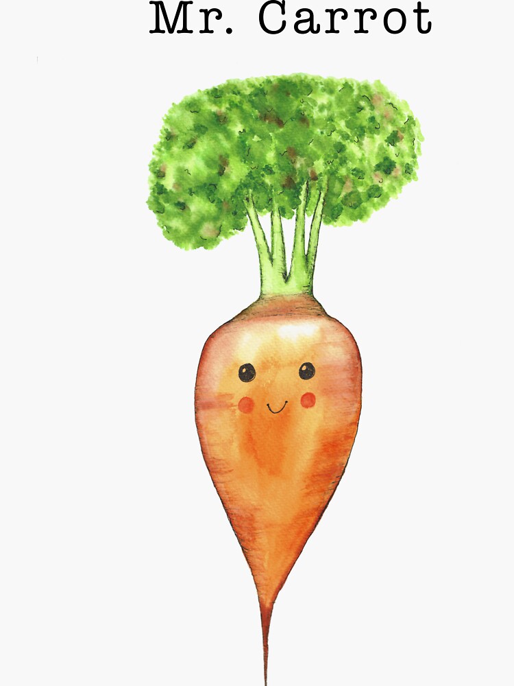 "Mr. Carrot" Sticker for Sale by MJBY | Redbubble