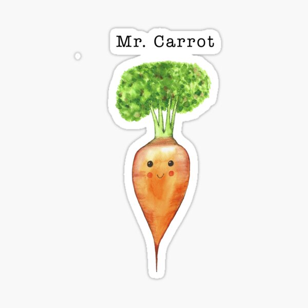 "Mr. Carrot" Sticker for Sale by MJBY | Redbubble