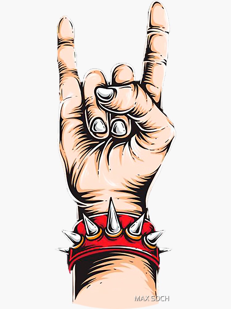 "Rock sign Red bracelet" Sticker for Sale by Sdch-Shop | Redbubble