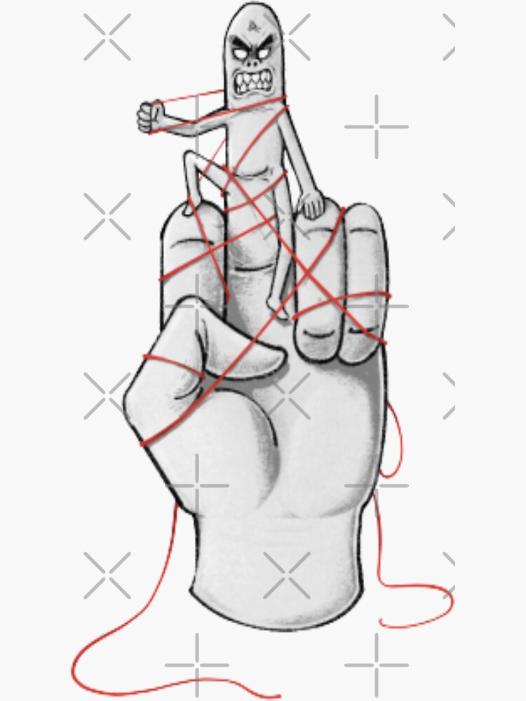 "Angry Middle Finger" Sticker for Sale by Idem97 | Redbubble