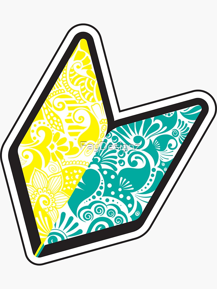 "New Wakaba - JDM Shoshinsha tag, new leaf tattoo zentangle style ...