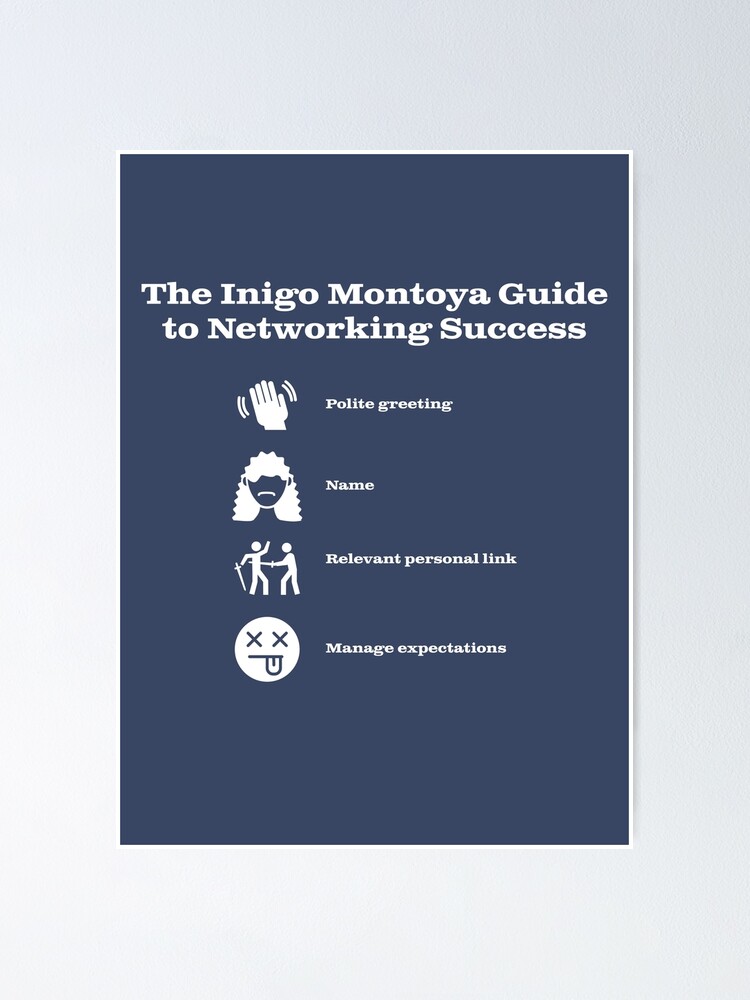 "Inigo Montoya: Guide to Networking Success" Poster for Sale by ODMG ...
