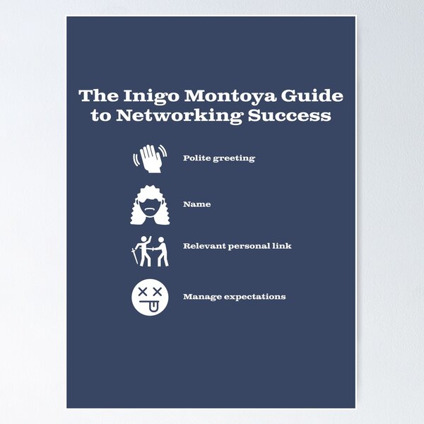 "Inigo Montoya: Guide to Networking Success" Poster for Sale by ODMG ...