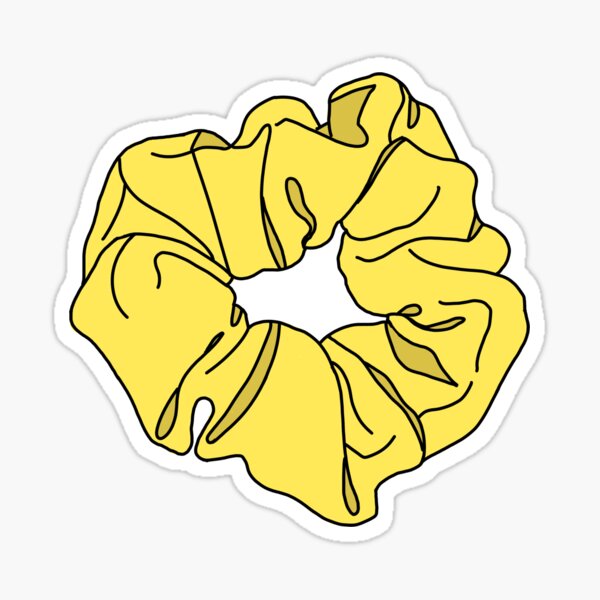 "yellow scrunchie sticker" Sticker by JujubaDraw | Redbubble