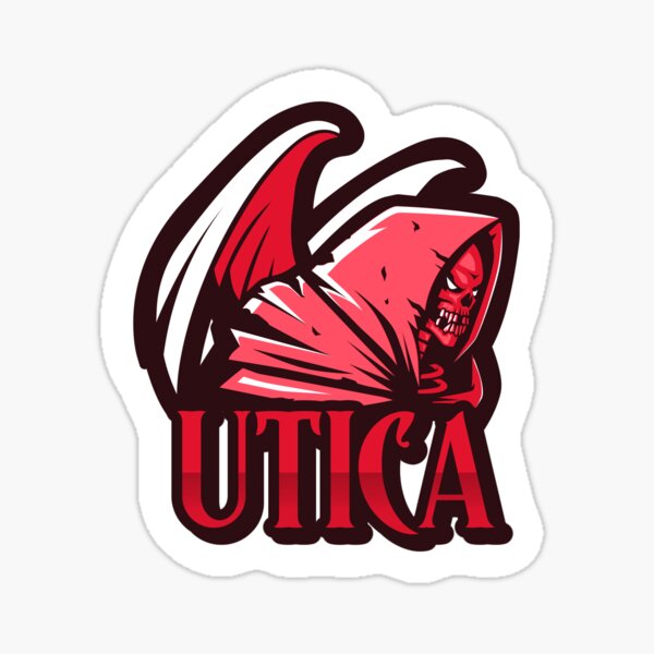 "UTICA NY LOGO DEMON" Sticker for Sale by techdave | Redbubble