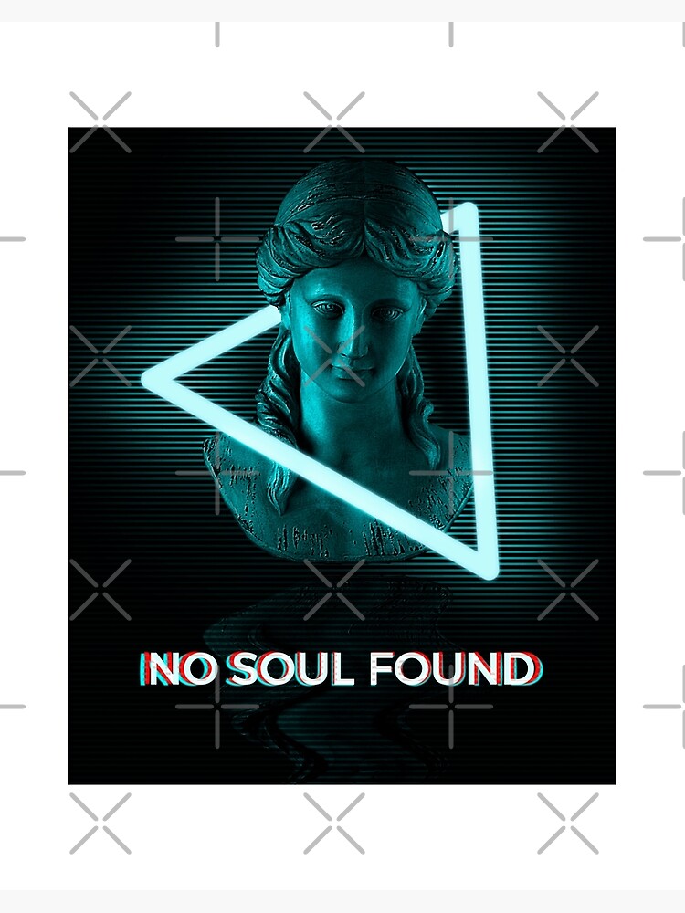 "No Soul Found. Retro Futuristic Vaporwave Greek Statue design" Art ...