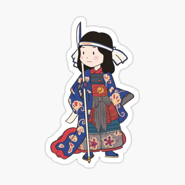 "Cute Hand Drawn History Figures Tomoe Gozen" Sticker for Sale by ...