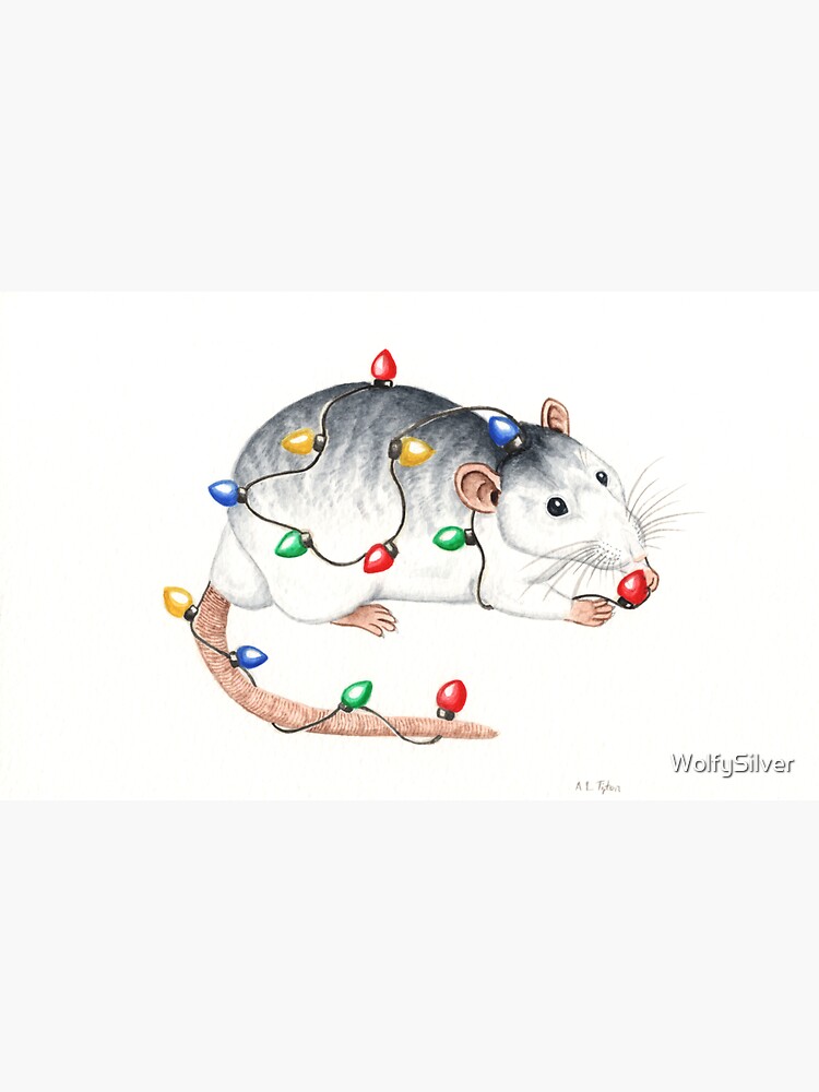 "Rat Christmas Design" Sticker for Sale by WolfySilver | Redbubble