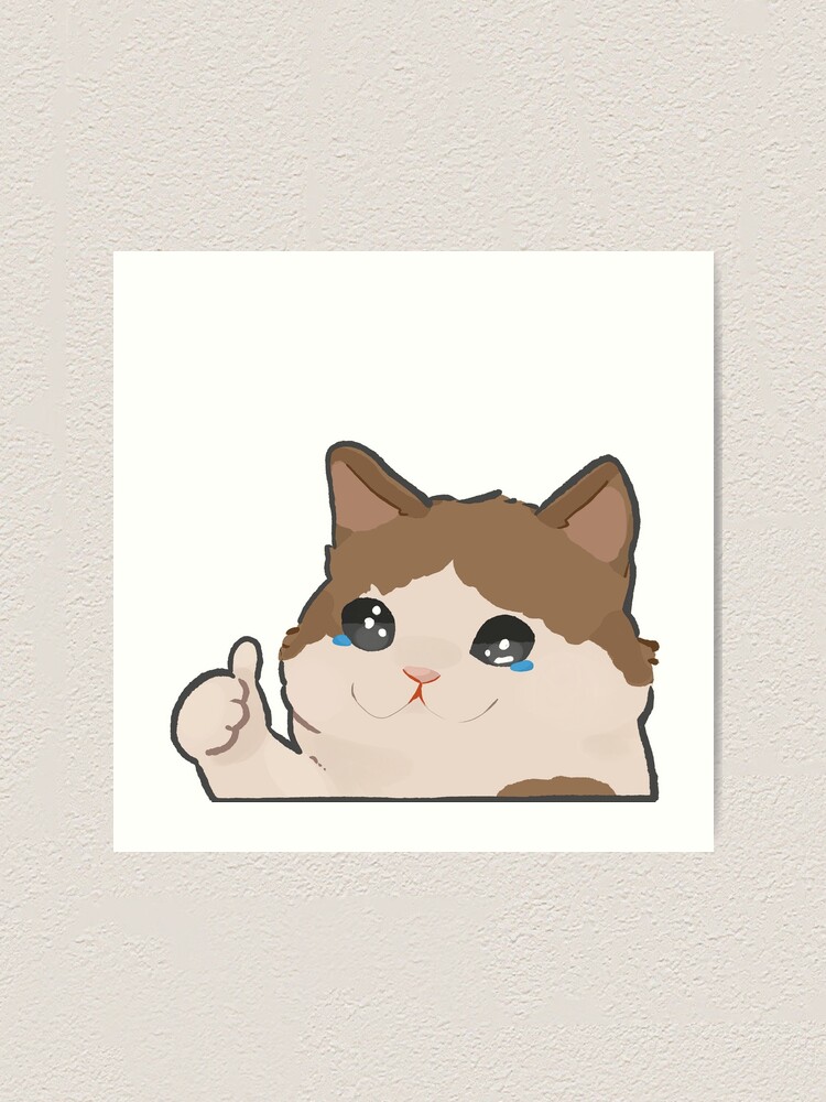 "crying cat meme" Art Print by lucianavee | Redbubble