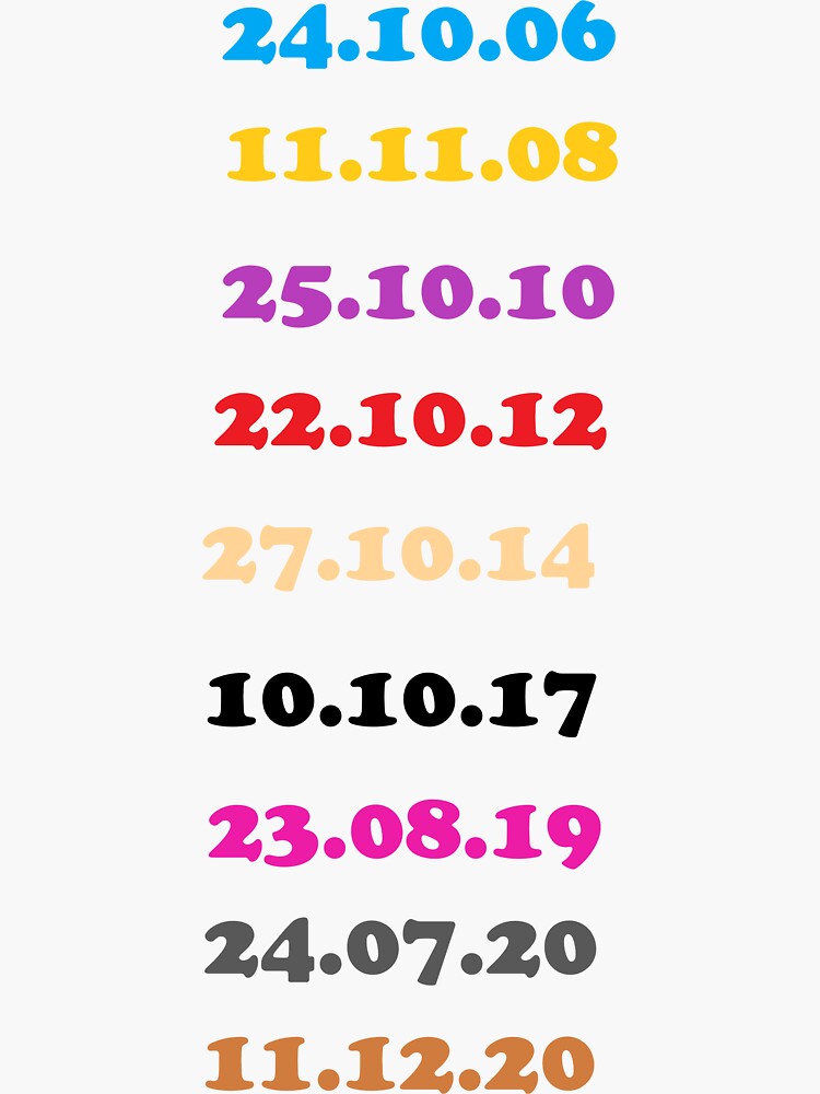 "taylor swift album release dates" Sticker for Sale by daisyfrances ...