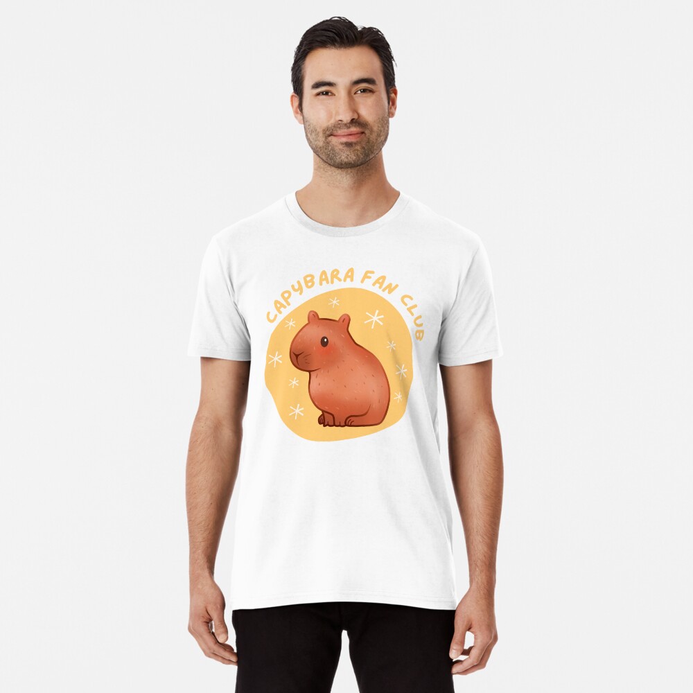 "Cute Pastel Capybara Fan Club " Sticker for Sale by sunnySaraV | Redbubble