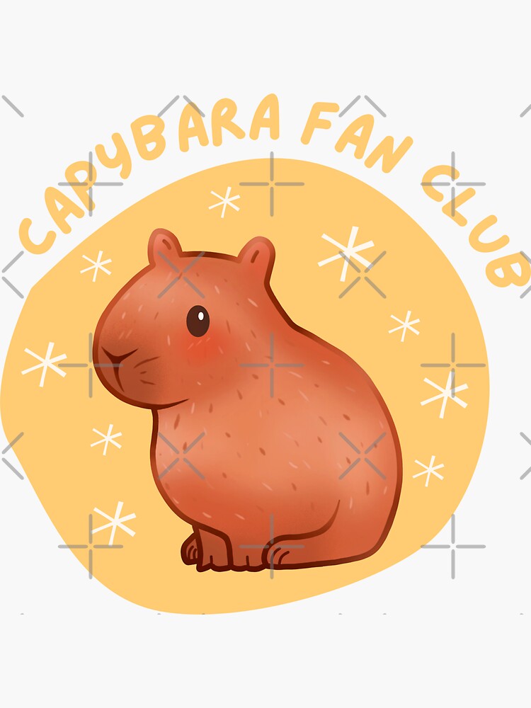"Cute Pastel Capybara Fan Club " Sticker for Sale by sunnySaraV | Redbubble