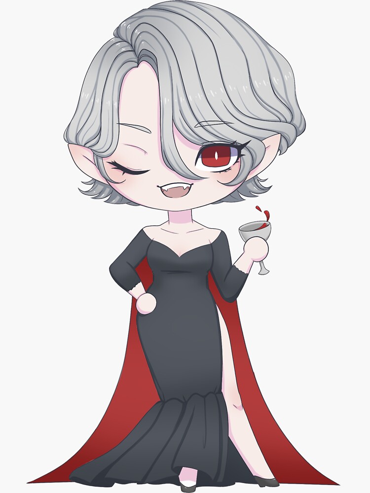 "Chibi Vampire Girl" Sticker for Sale by Lilactis | Redbubble
