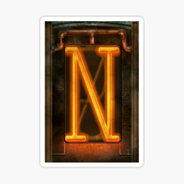 "Steampunk - Alphabet - N is for Nixie Tube" Sticker by mikesavad ...
