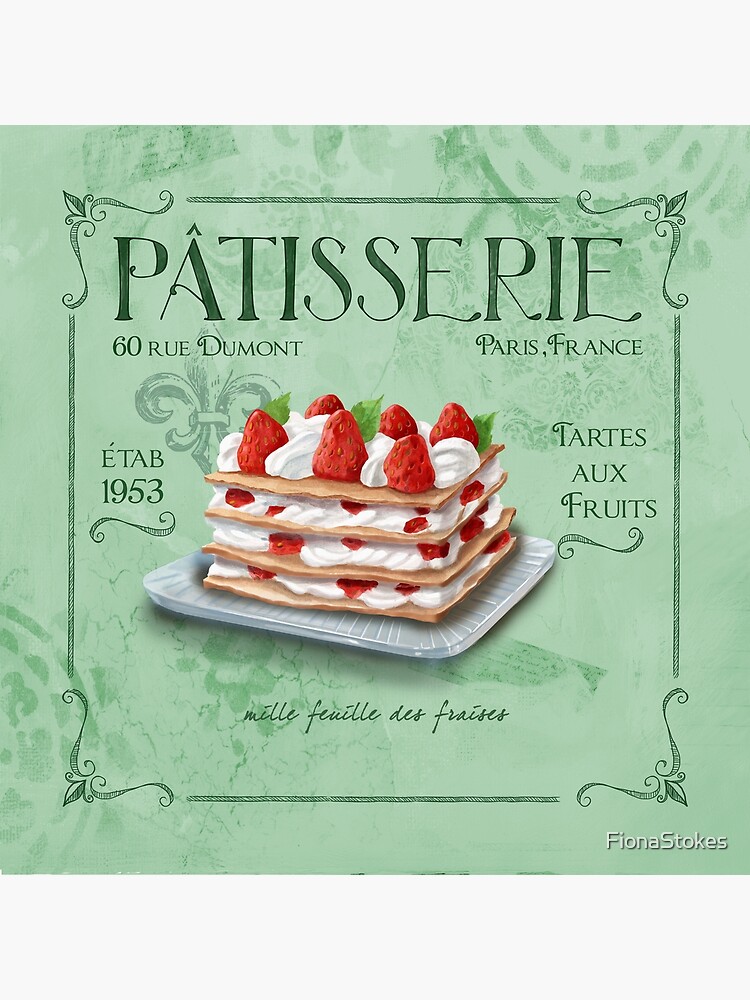 "French Patisserie Art, French Decor, Strawberry Pastry" Poster for ...