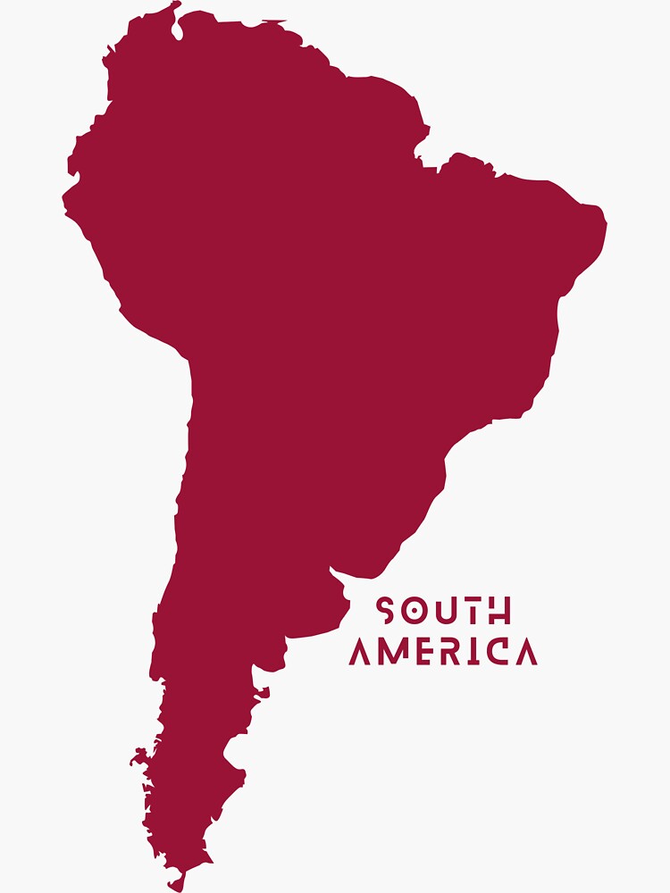 "south america map" Sticker for Sale by smartyone | Redbubble