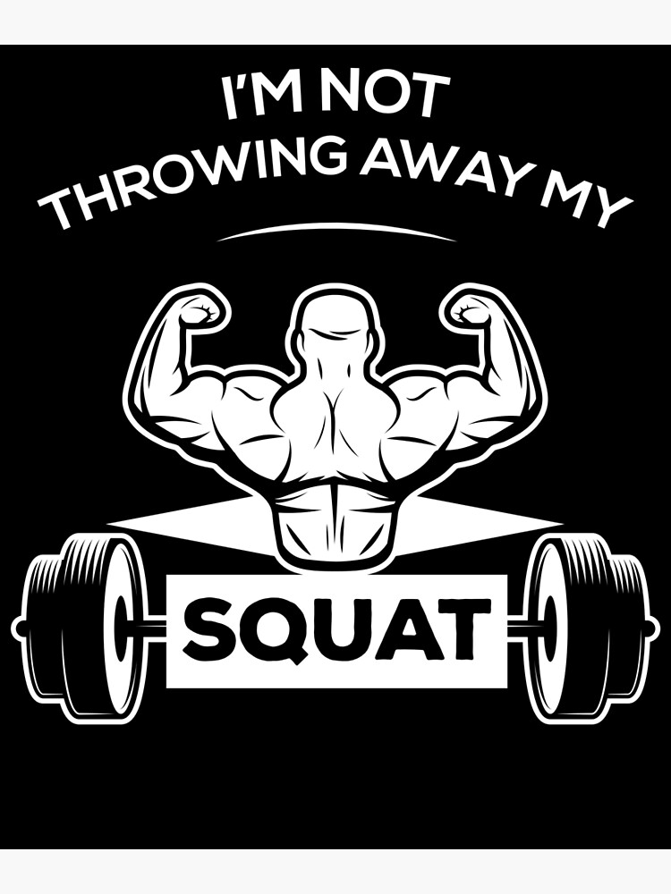 Cool Squat Muscles Back Weightlifting Weightlifters Premium Matte ...