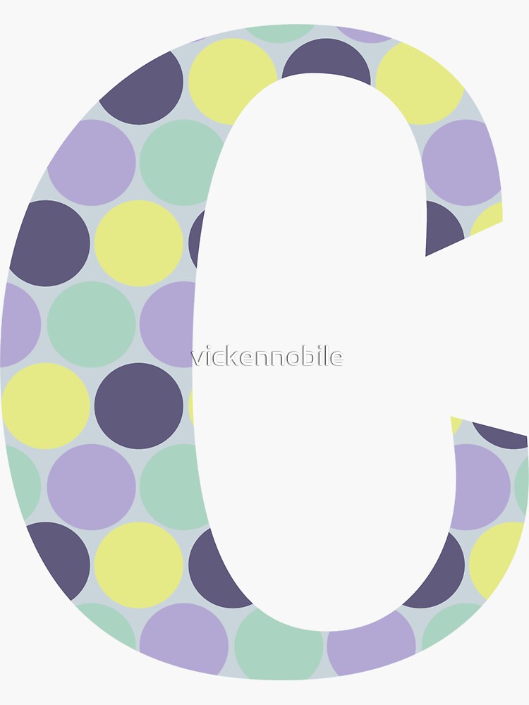 "Purple Polka Dot Letter C" Sticker for Sale by vickennobile | Redbubble